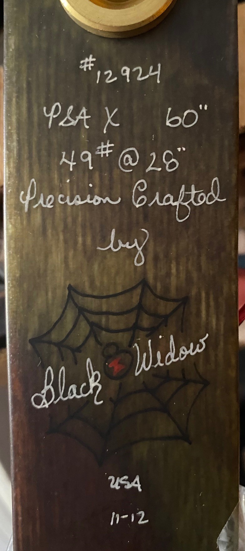 Black Widow Custom PSA-X Recurve Bow with 3 sets of limbs., Treasure ...